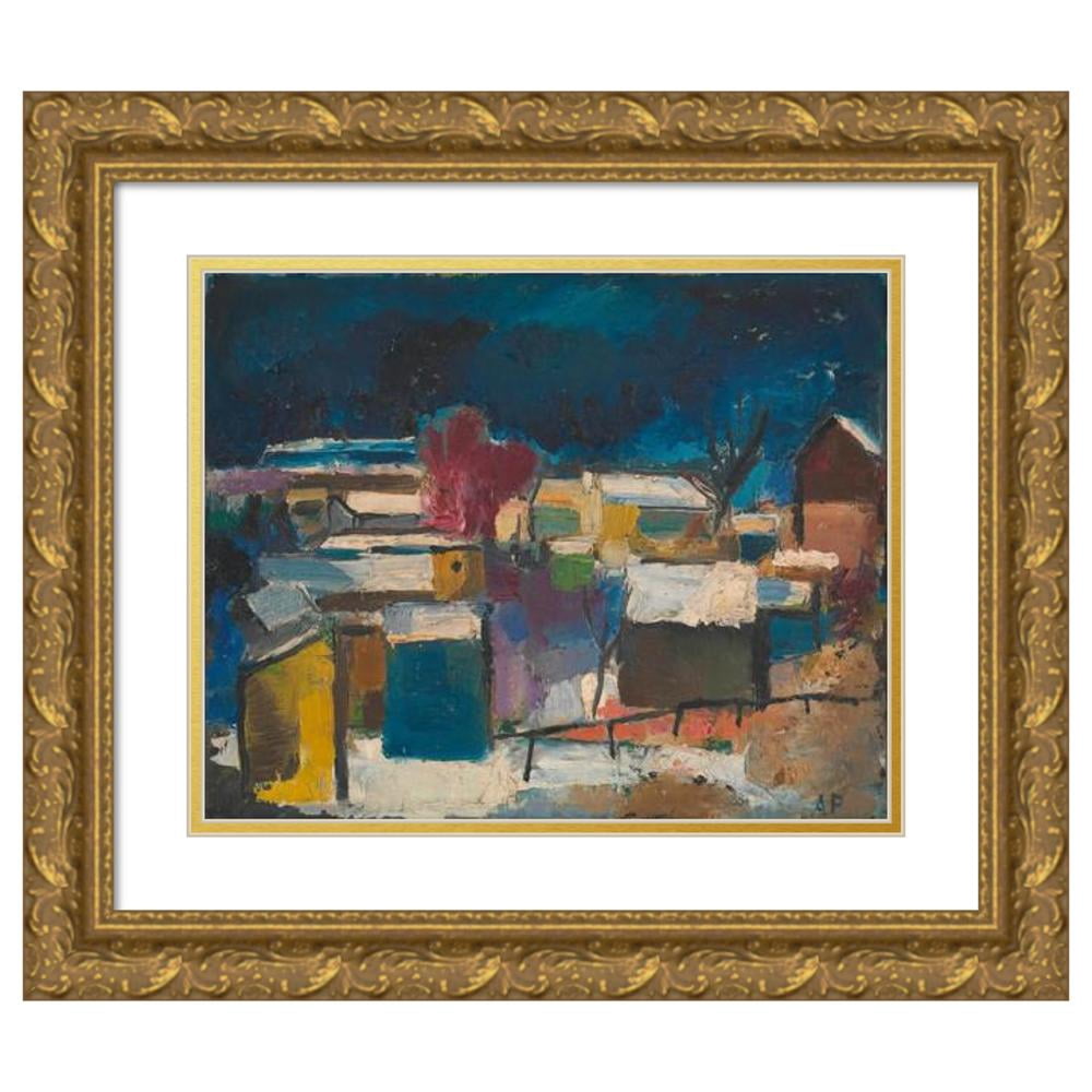 Anton Emanuel Peschka 14x12 Gold Ornate Wood Frame and Double Matted ...