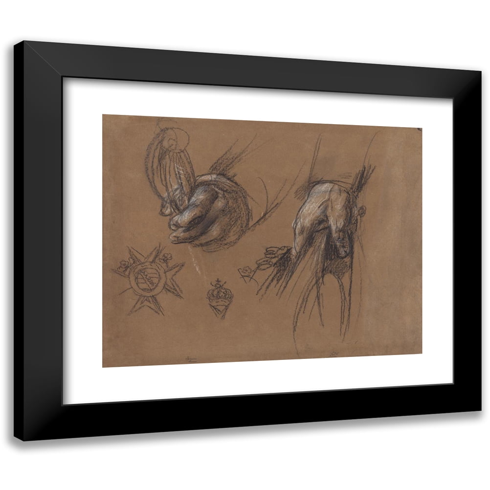 Anton Graff 24x20 Black Modern Framed Museum Art Print Titled - Hands ...