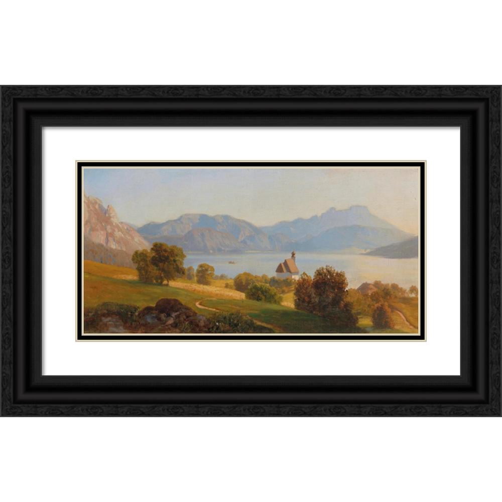 Anton Hlavacek 14x9 Black Ornate Wood Framed Double Matted Museum Art ...