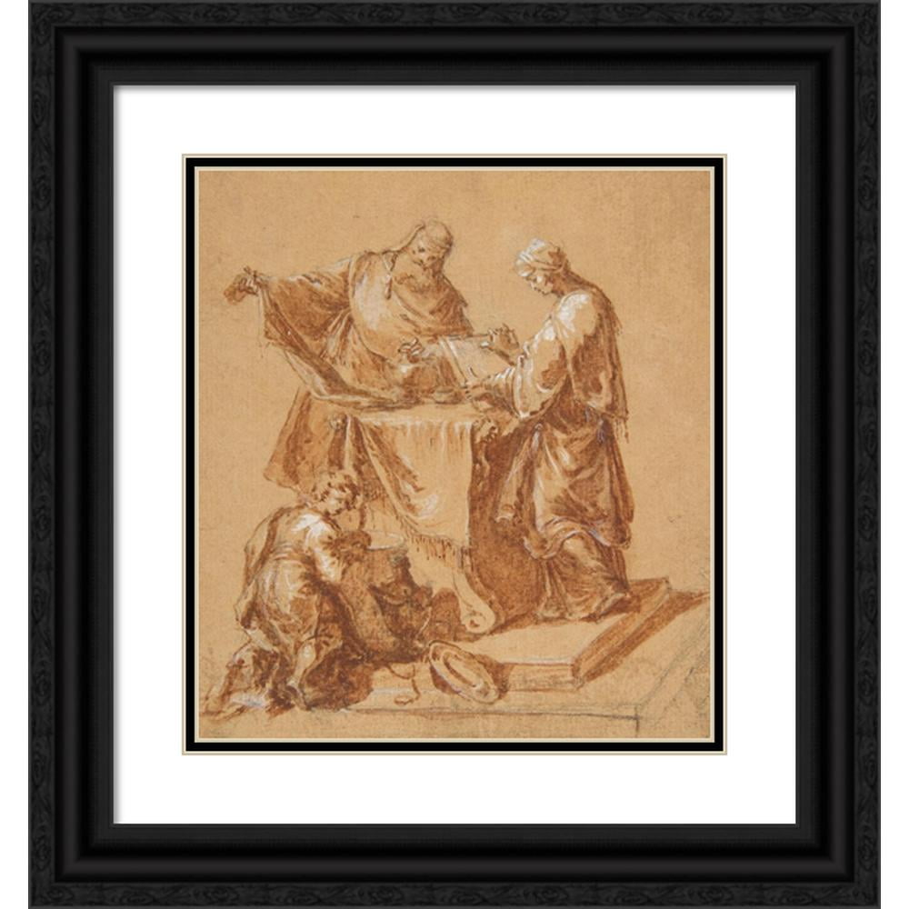 Anton Kern 12x13 Black Ornate Wood Framed Double Matted Museum Art ...