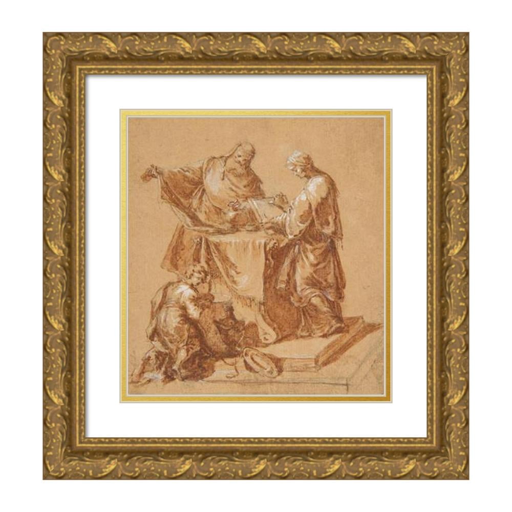 Anton Kern 12x13 Gold Ornate Wood Frame and Double Matted Museum Art ...
