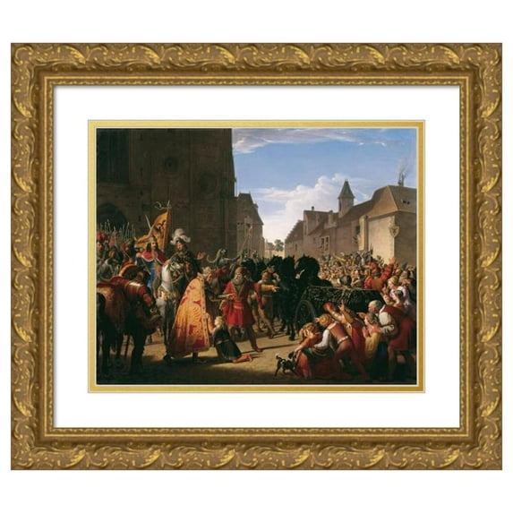 Anton Petter 18x15 Gold Ornate Wood Frame and Double Matted Museum Art ...