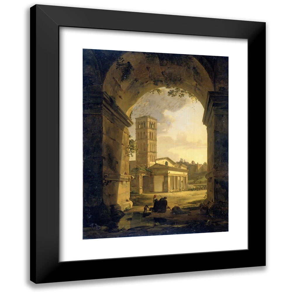 Antonie Sminck Pitloo 12x14 Black Modern Framed Museum Art Print Titled - San Giorgio in Velabro ...
