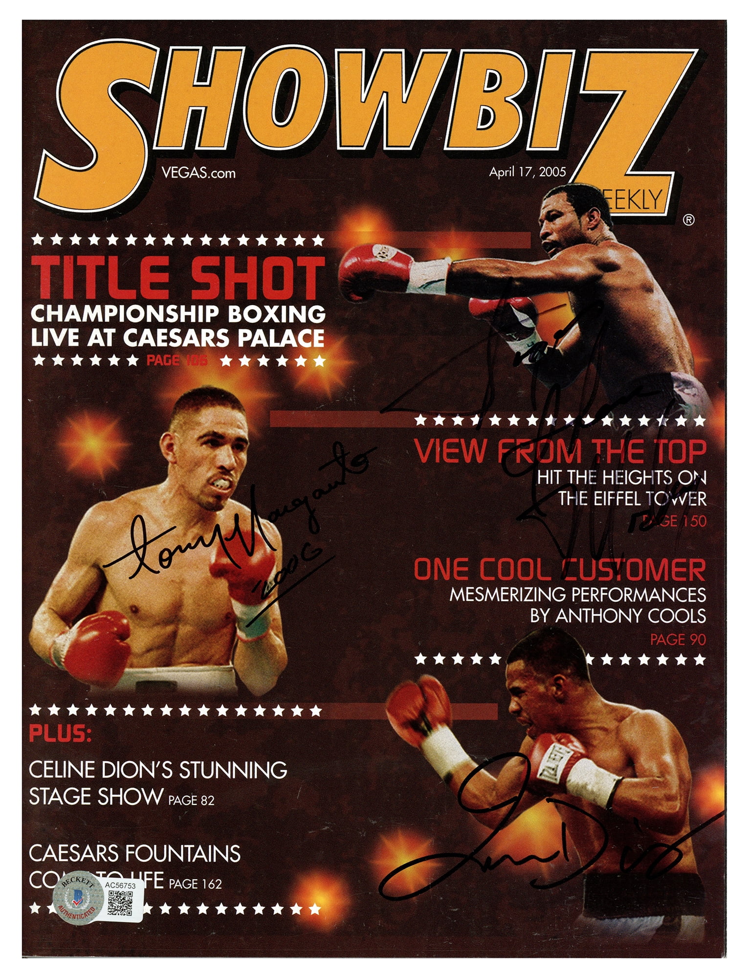 Antonio Margarito, "Sugar" Shane Mosley & Juan Diaz Autographed Showbiz ...