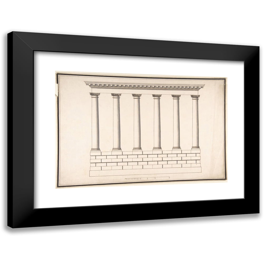 Antonio Maria Visentini 24x18 Black Modern Framed Museum Art Print Titled - Ionic Colonnade (6 ...