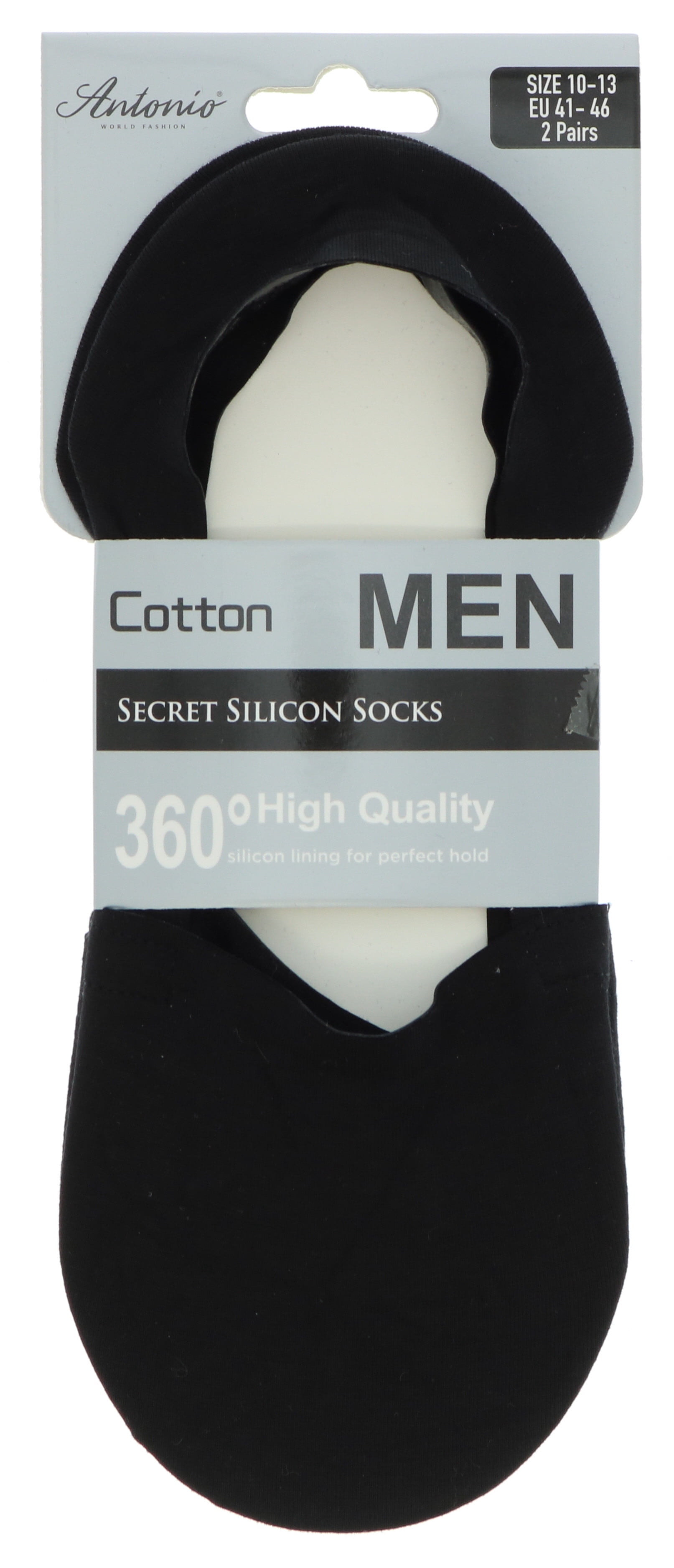 Antonio Men's Black Cotton No-Show Sock Liner - 2 Pairs - Walmart.com