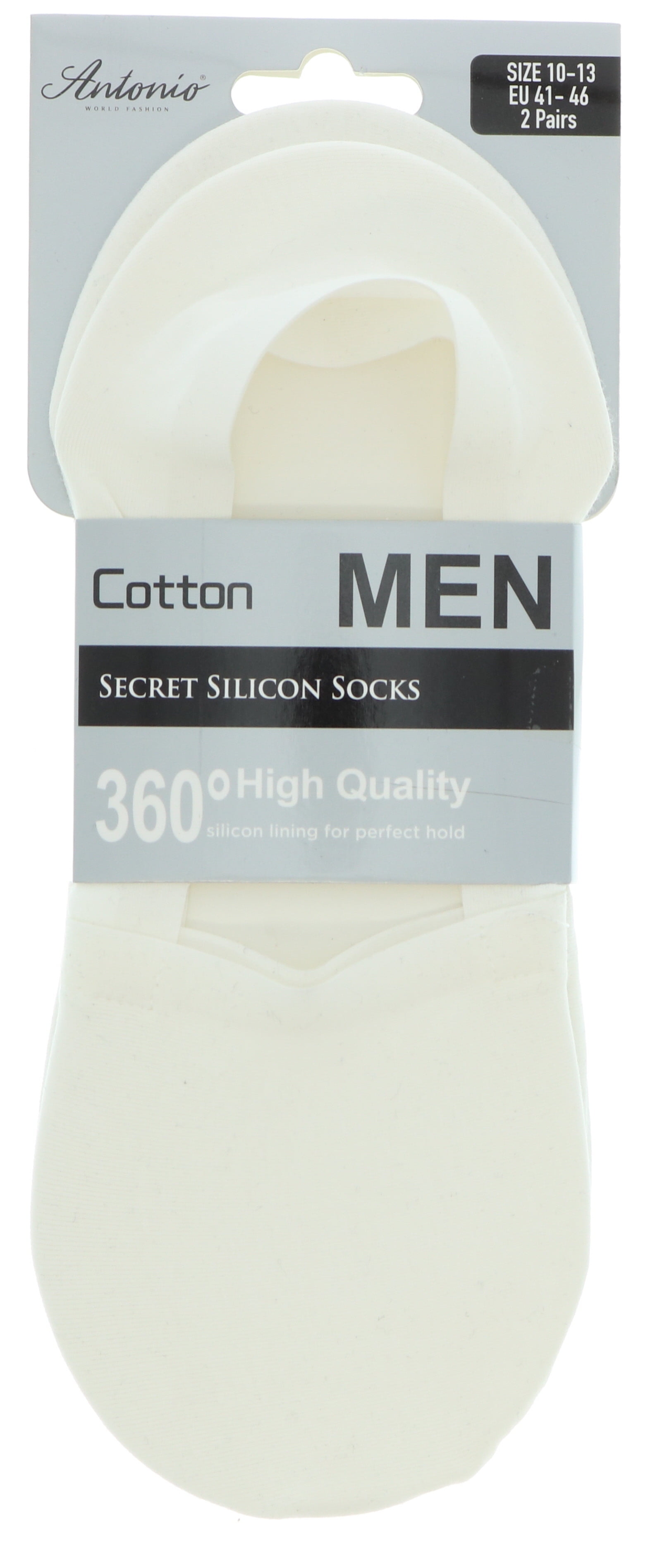 Antonio Men's White Cotton No-Show Sock Liner - 2 Pairs - Walmart.com