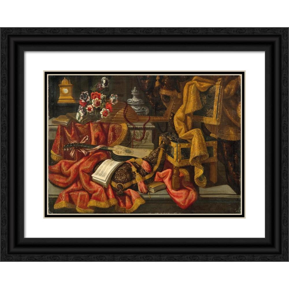 Antonio Tibaldi 14x11 Black Ornate Wood Framed Double Matted Museum Art ...