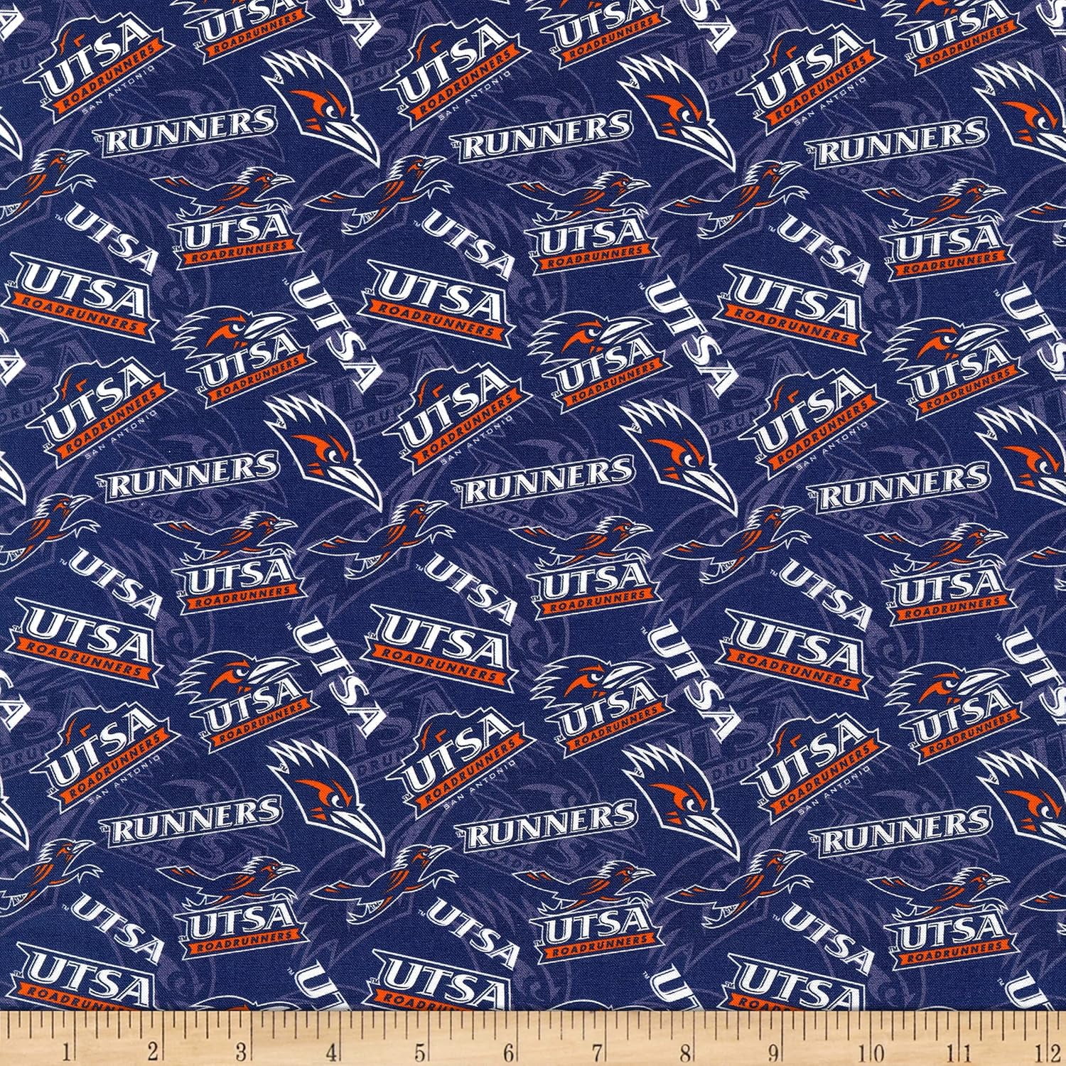 Antonio UTSA Roadrunners Tone On Tone Multi, Fabric by The Yard ...