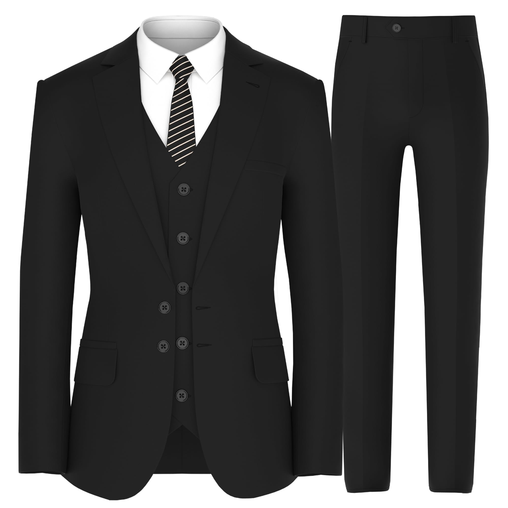 Antonio Uomo Men’s Suit Set – Slim Fit 3 Piece Blazer 2 Button Jacket ...