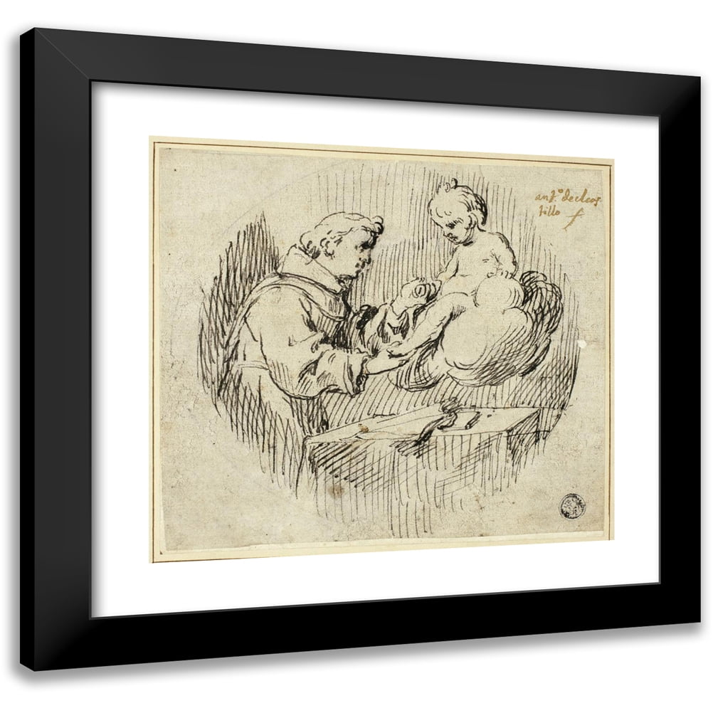 Antonio del Castillo Y Saavedra 21x20 Black Modern Framed Museum Art ...