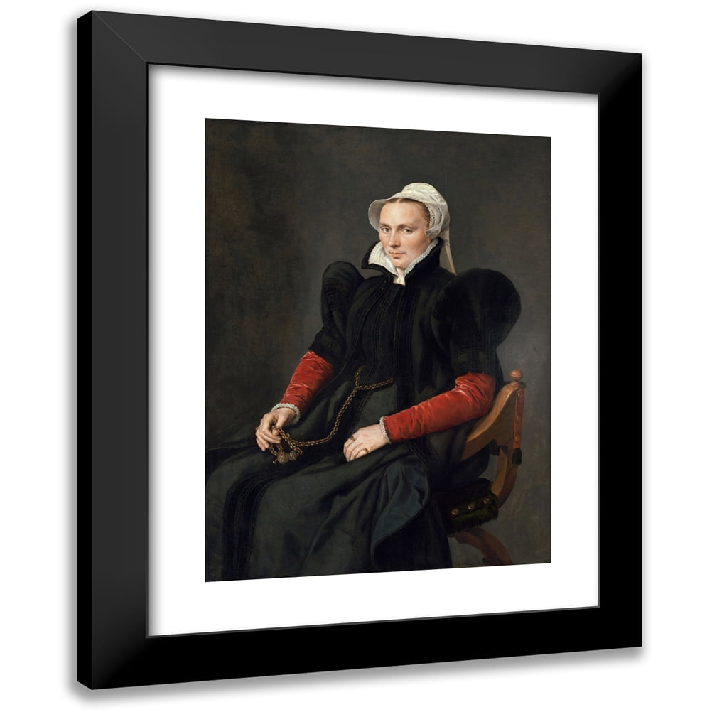 Antonis Mor 11x14 Black Modern Framed Museum Art Print Titled - Portrait of a Seated Woman (1560 ...