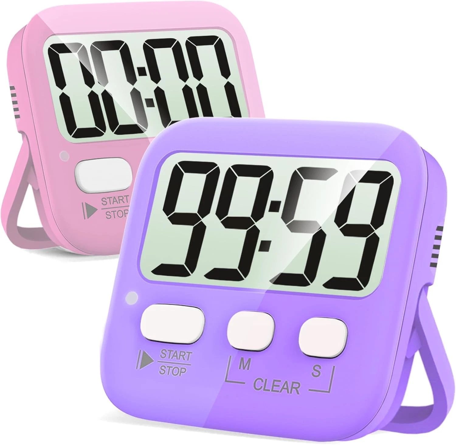 Antonki 2 Pack Digital Timer For Kids, Magnetic Countdown Kitchen ...