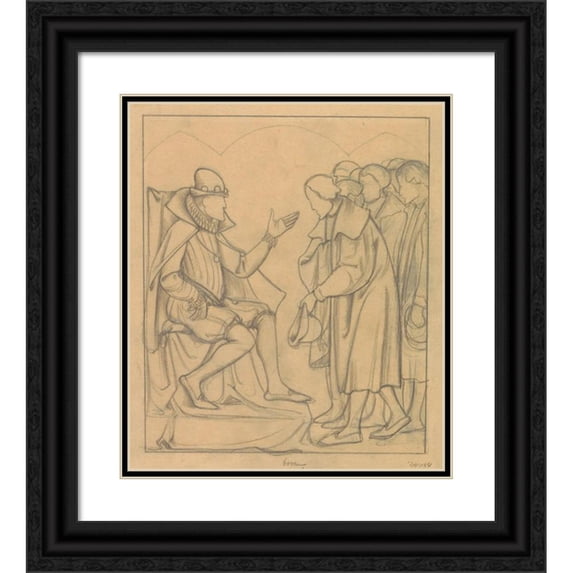 Antoon Derkinderen 12x14 Black Ornate Wood Framed Double Matted Museum ...