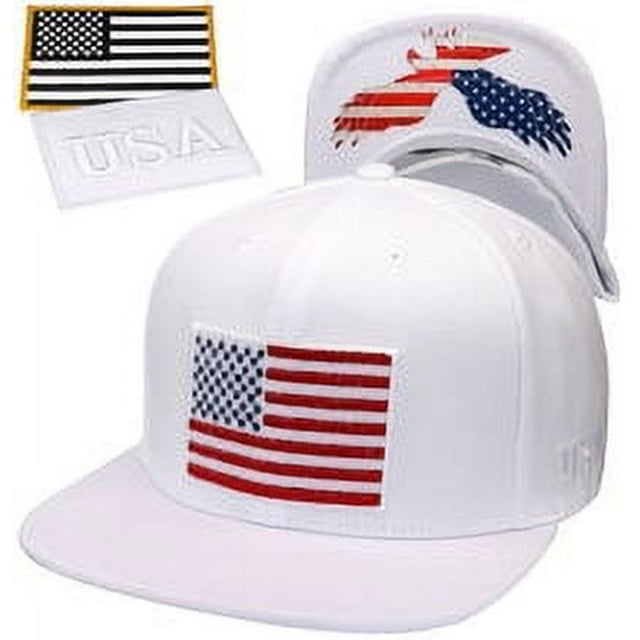 Antourage American Flag Flat Visor Constructed Snapback Hat + 2 ...