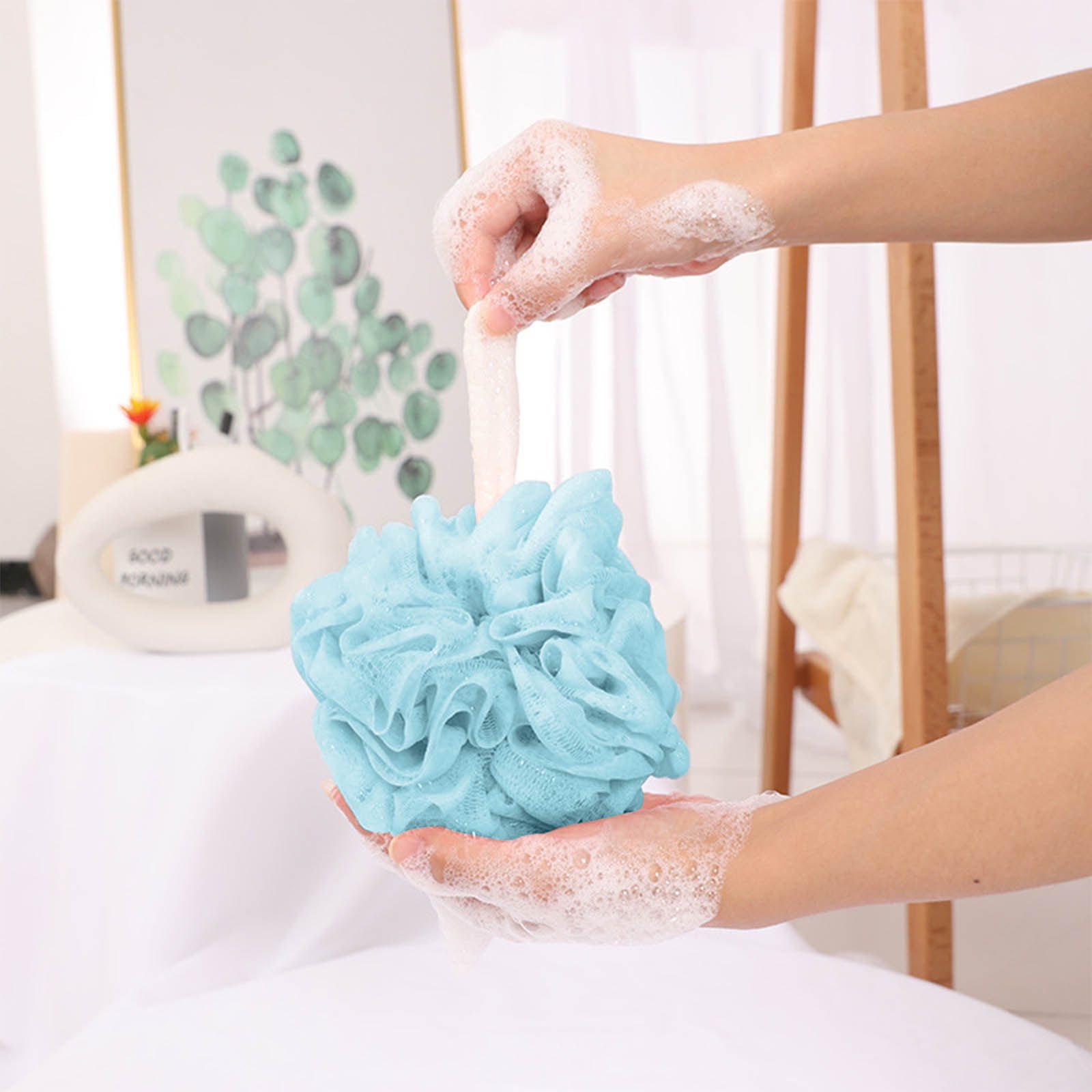 Antqov Bath Shower Loofah Sponge Pouf Body Scrubbering Exfoliating Body ...