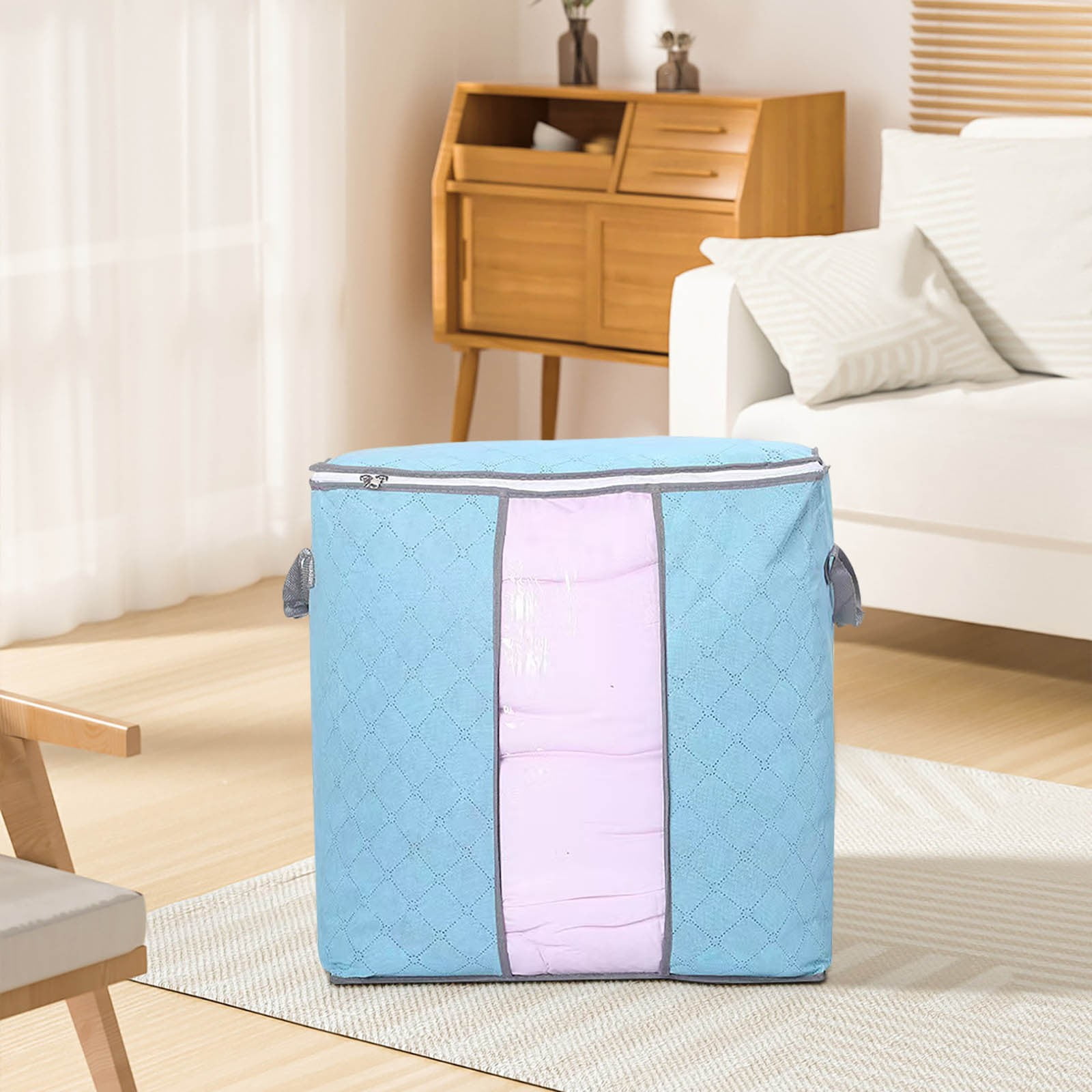 Antqov Blue Visual Clothing Storage Bags, Heavy Duty Closet Storage ...