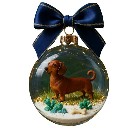 Antqov Christmas Balls Ornaments, Cat & Dog Xmas Crystal Glass Ball ...