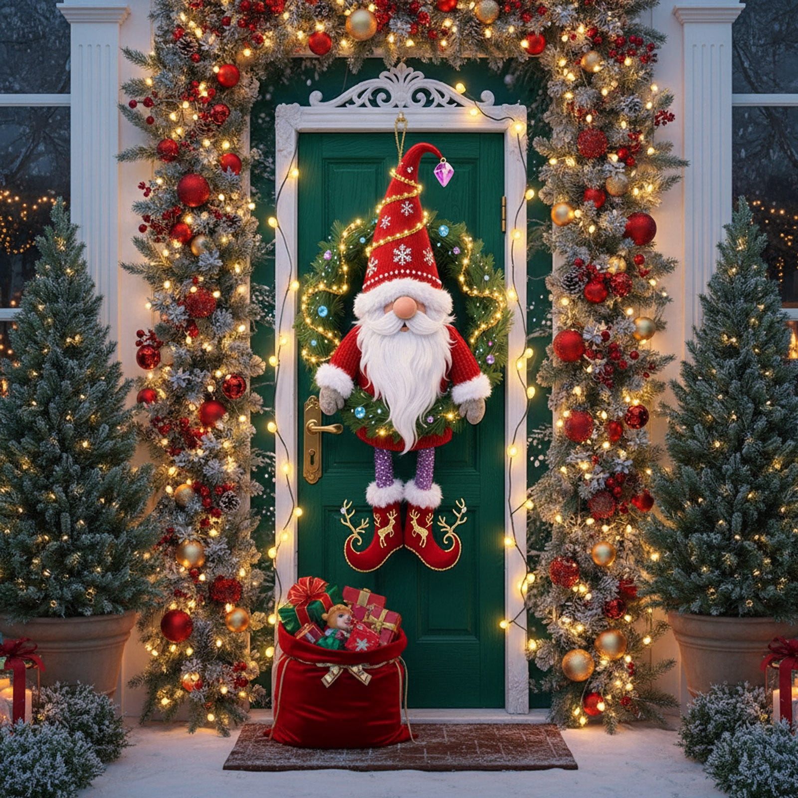 Antqov Christmas Door Cover 73x35" Christmas Hanging Banners for Front ...