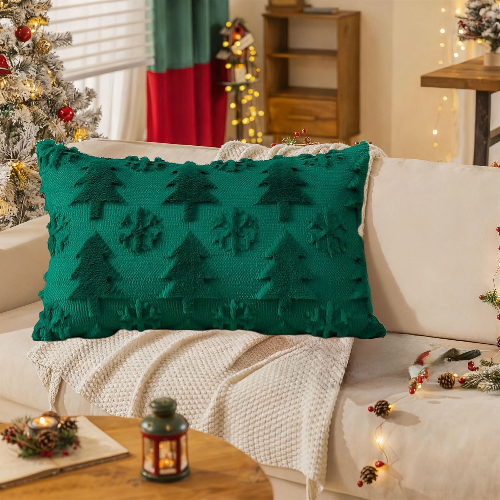 Antqov Christmas Pillow Cover 12x20" Rectangle Holiday Christmas ...
