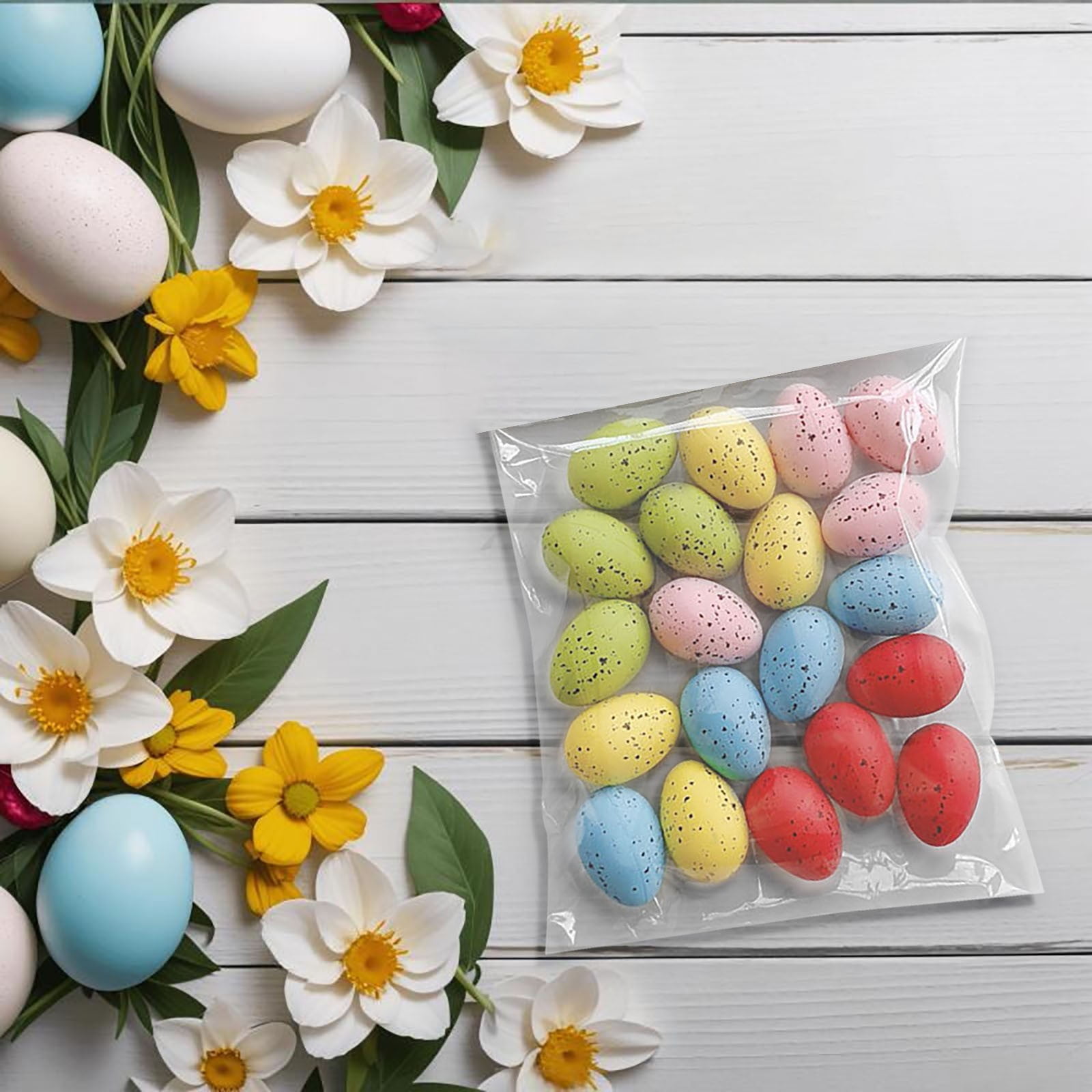 Antqov Easter Eggs Decoration Mini Fake Eggs Colorful Artificial Bird ...