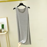 Antqov Nightgowns for Women, Fashion Sleeveless Round Neck Solid Color ...