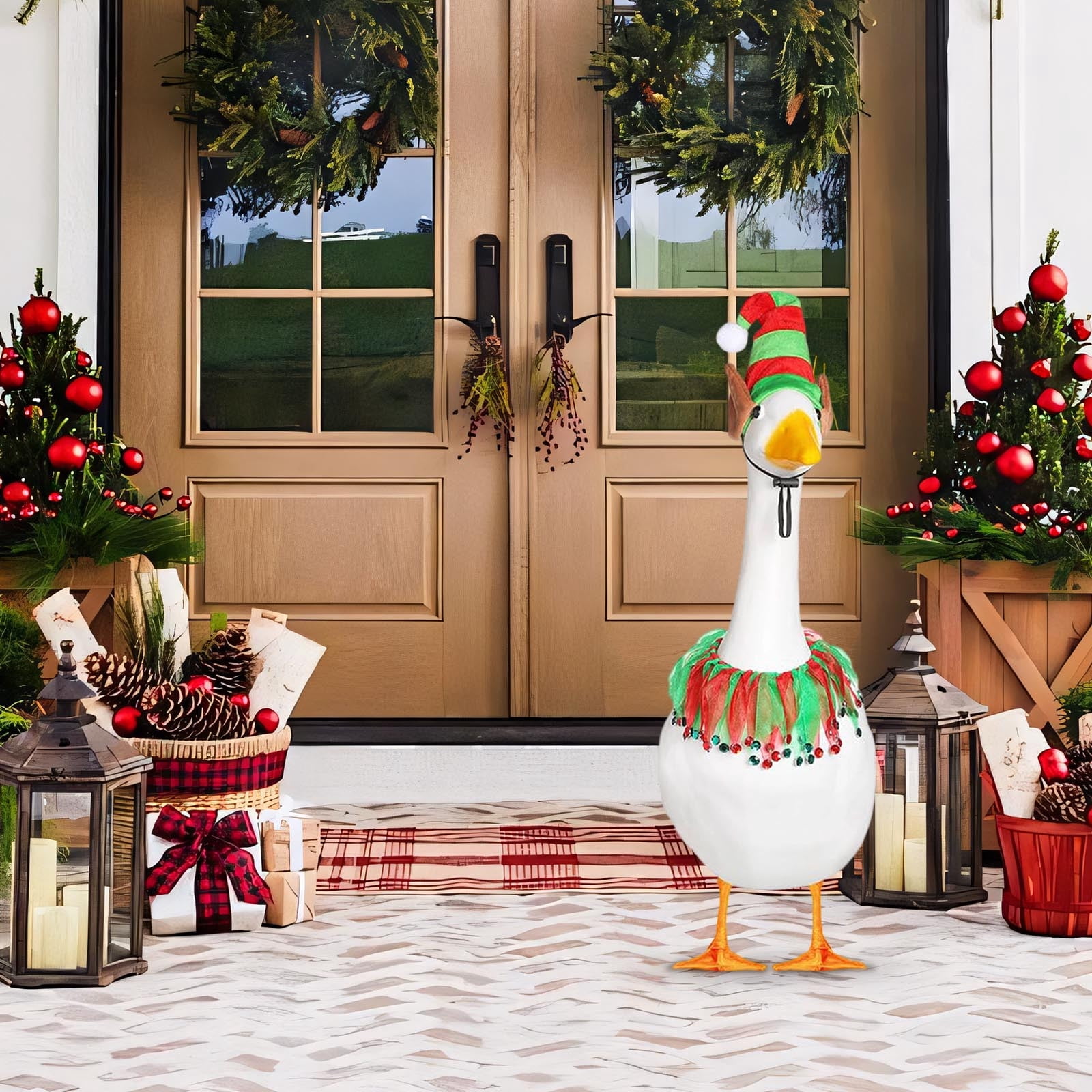 Antqov Porch Goose Outfit Lawns Goose Clothes Hat Set Big Goose Outfits ...