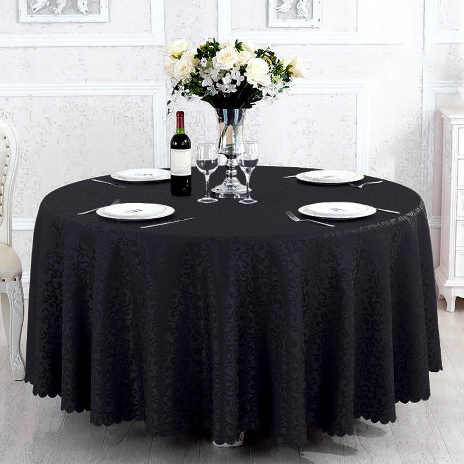 Antqov Round Tablecloth, 71" Washable Decorative Table Cloth Polyester ...