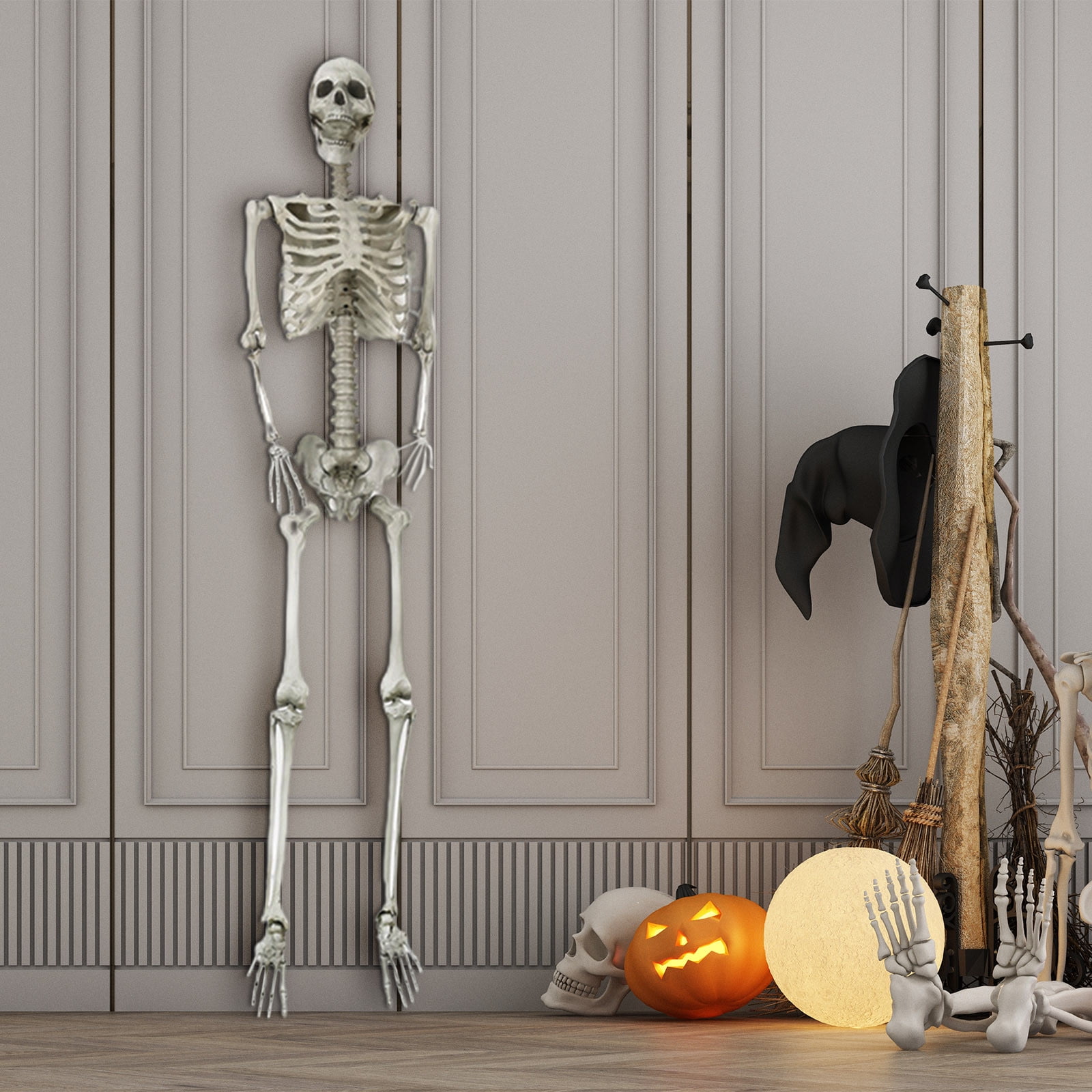 Antqov Skeletons Halloween Decorations, Whole Body Posable Skeleton ...