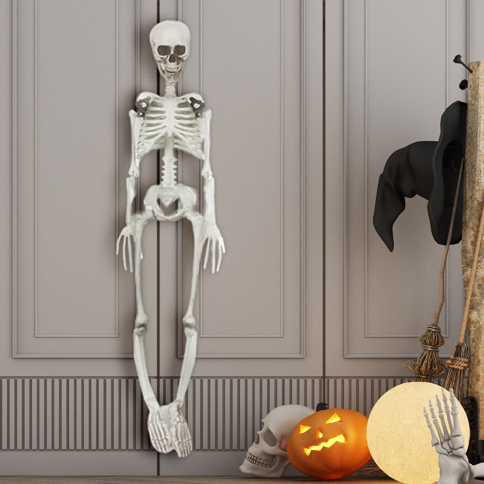 Antqov Skeletons Halloween Decorations, Whole Body Posable Skeleton ...