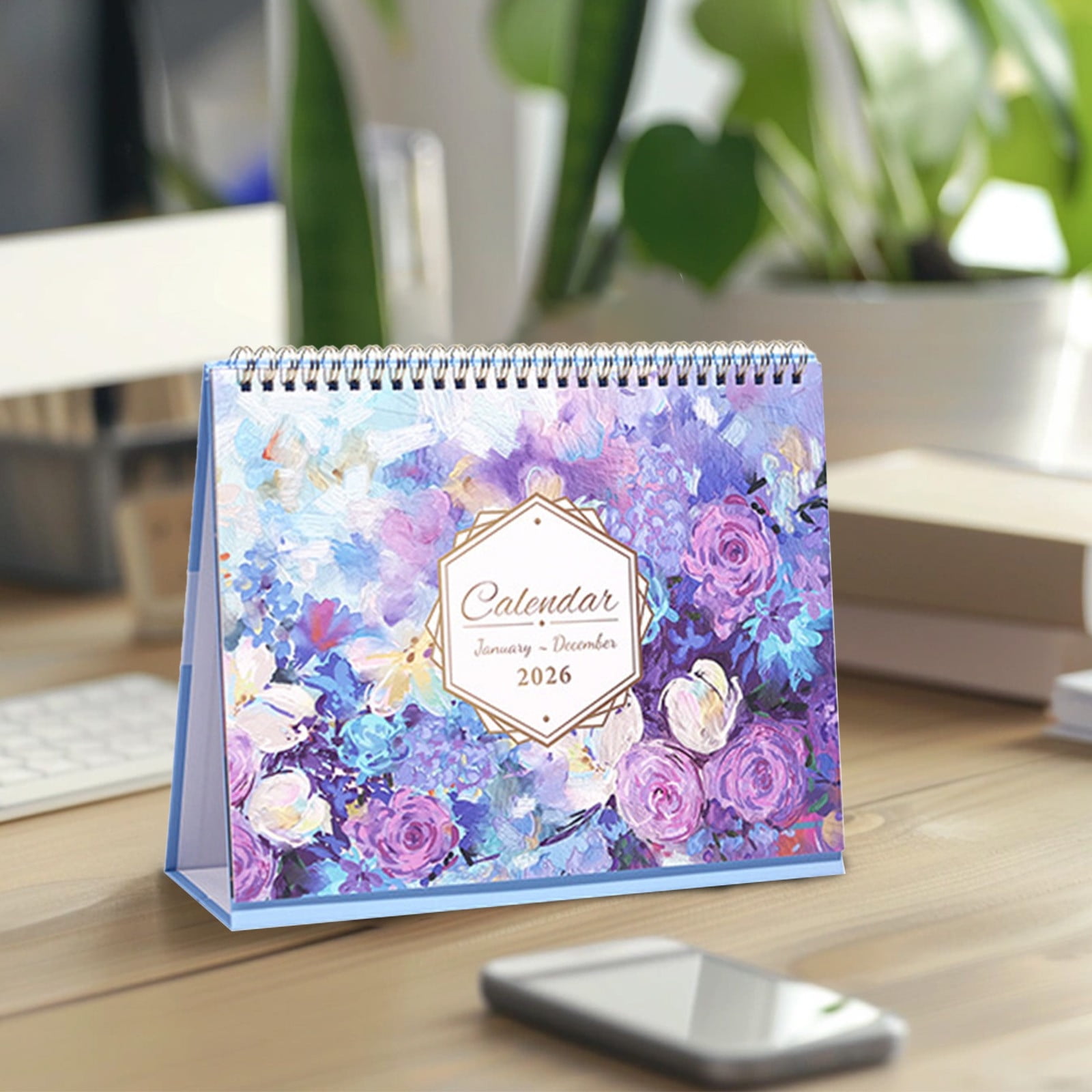 Antqov Small 2026 Desk Calendar, Standing Flip Desktop Calendar Covers ...