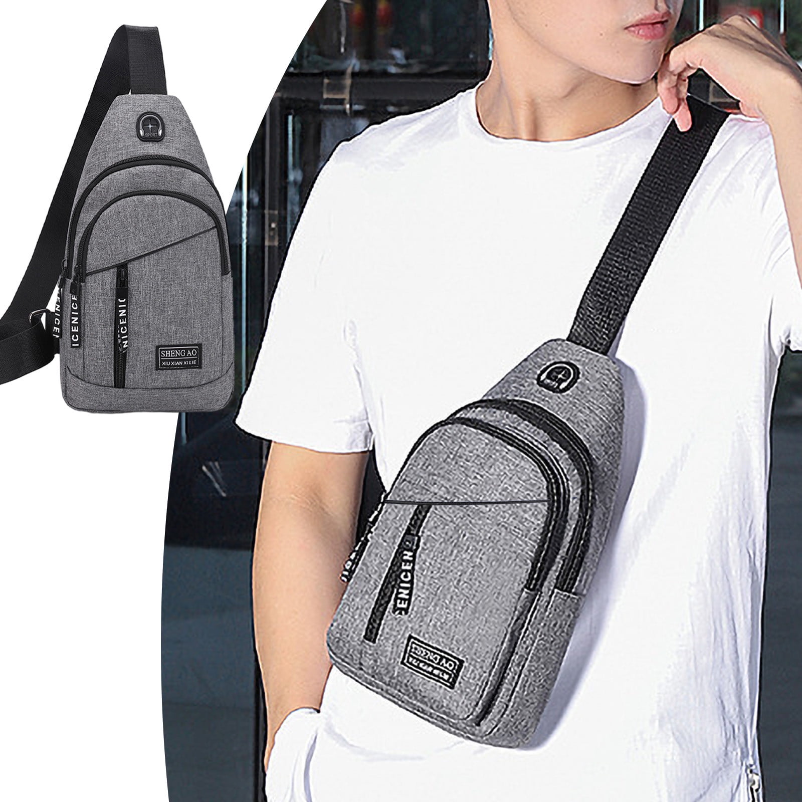 Antqov Small Sling Bag for Men Women, Lightweight Sling Backpack Chest ...
