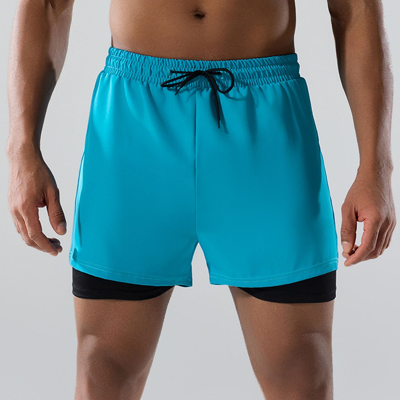 Antqov Swim Trunks Men, Solid Color Elastic Waist Drawstring Quick Dry ...