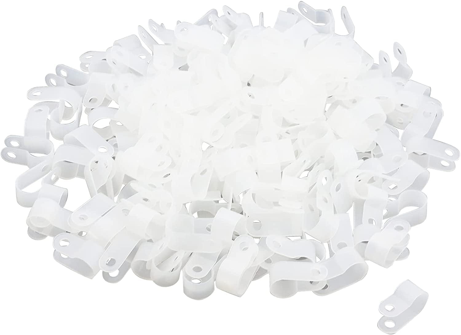 Antrader R-Type Cable Clamp White Nylon Cable Organizer Clips for 3/8 ...