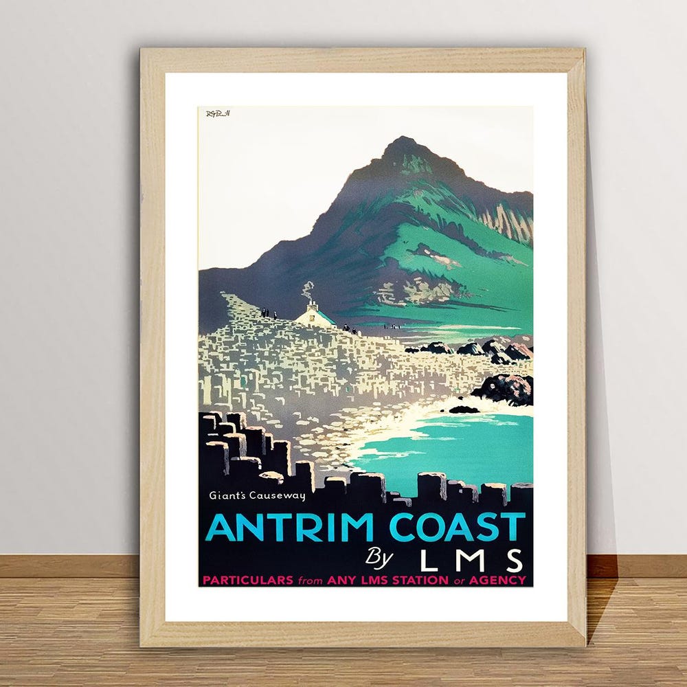 Antrim Coast Ireland Vintage Travel Poster - Travel Memories Gift Idea ...