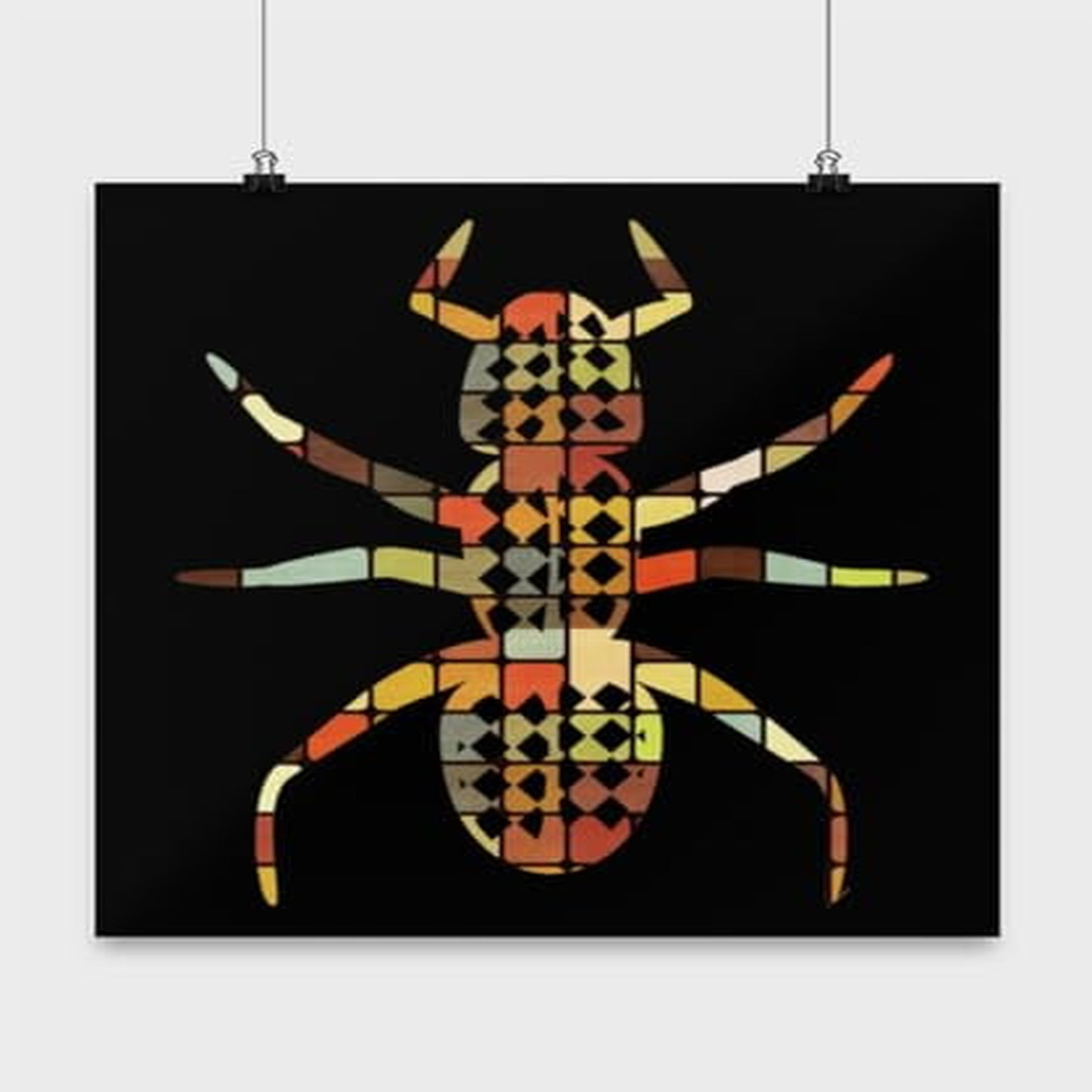 Ants Wall Art Poster - Insect Bug Graphic, 13x13in Unique Home Decor ...