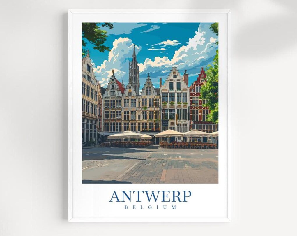 Antwerp Belgium Travel Print Wall Art Antwerp Poster Wall Hanging Home ...