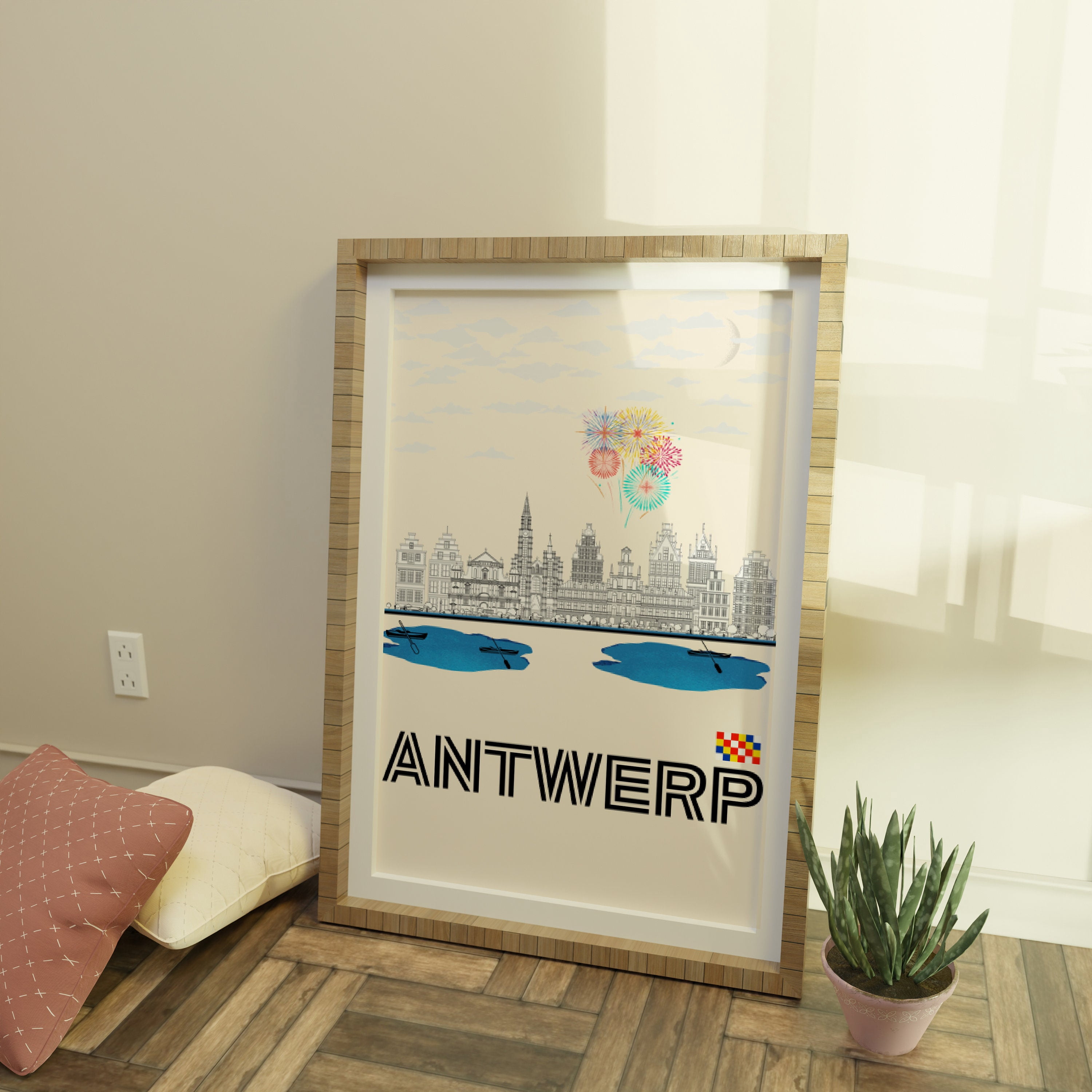 Antwerp Travel Poster Minimalist City Poster Printable Wall Artbelgium ...