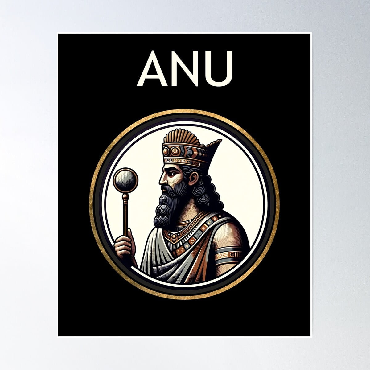 Anu Mesopotamian Sky God Ancient Mythology Poster Wall Art, Modern Wall ...