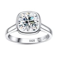 AnuClub Moissanite Eternity Ring, Round/Cushion/Oval Cut 3ct Bezel ...