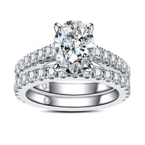 AnuClub Moissanite Wedding Rings Bridal Set 3.7CTTW D Color VVS1 ...