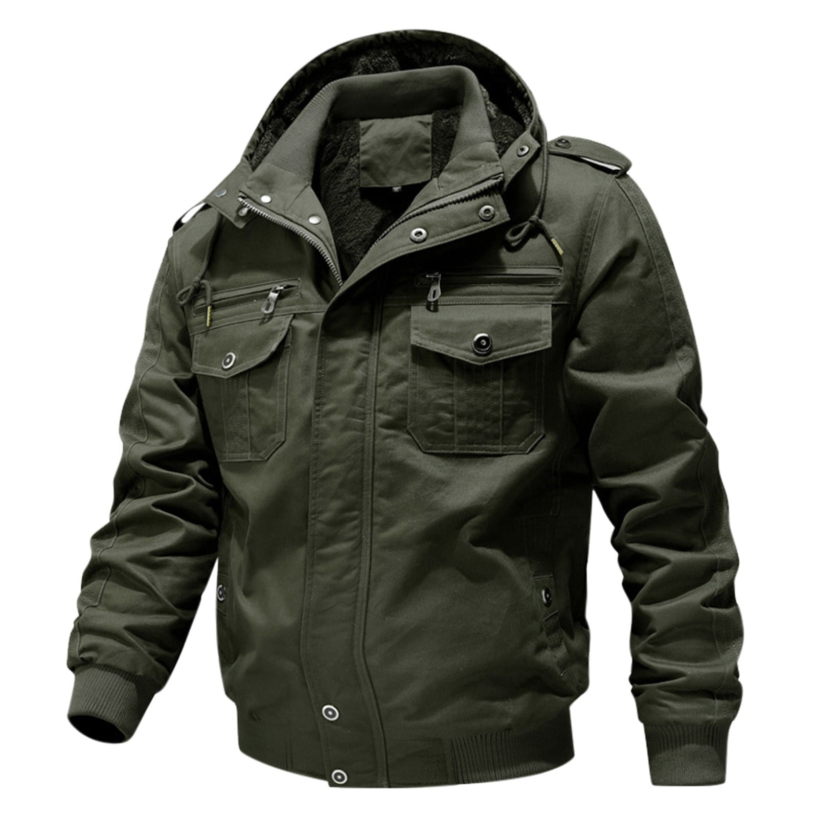 AnuYalue Big and Tall Jacket for Men Winter Multi Pockets Hooded ...