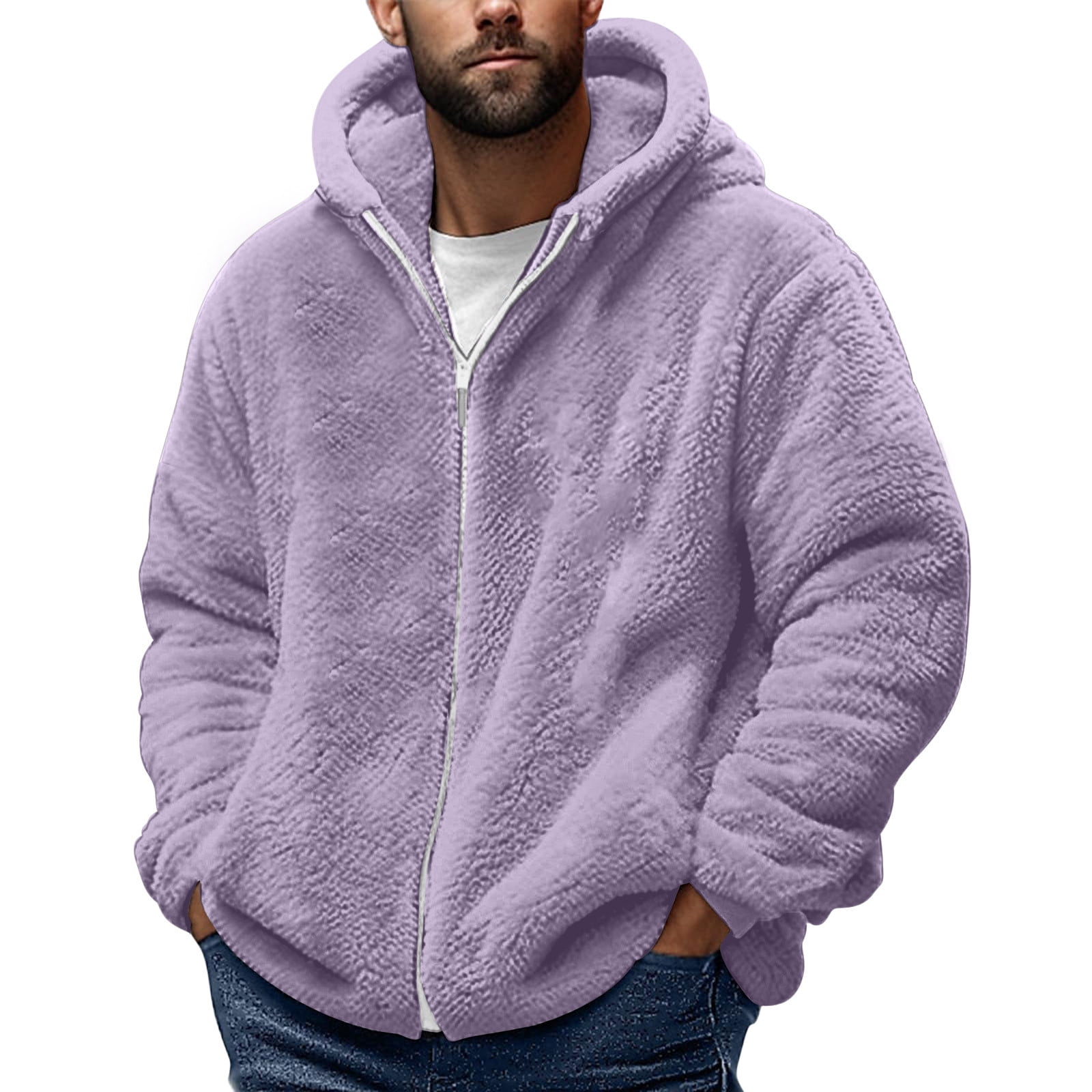 AnuYalue Big and Tall Jacket for Mens Fleece Hoodies Plush Coats Full ...