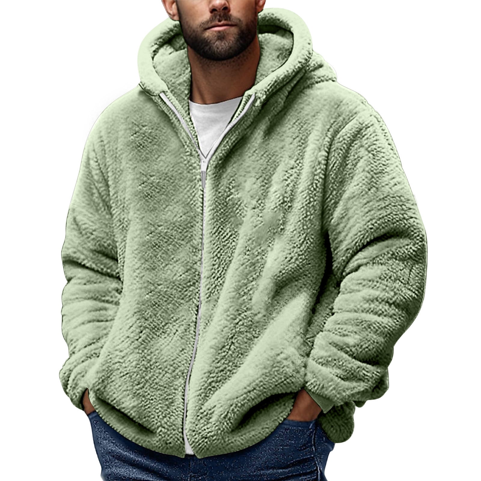 AnuYalue Big and Tall Jacket for Mens Fleece Hoodies Plush Coats Full ...