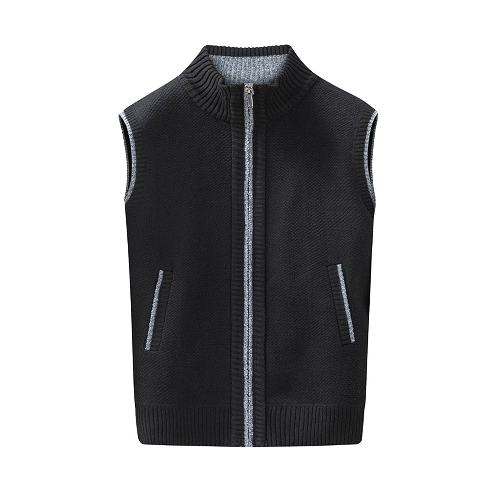 AnuYalue Big and Tall Knit Vest for Men Fashion Fall Winter Full Zip ...