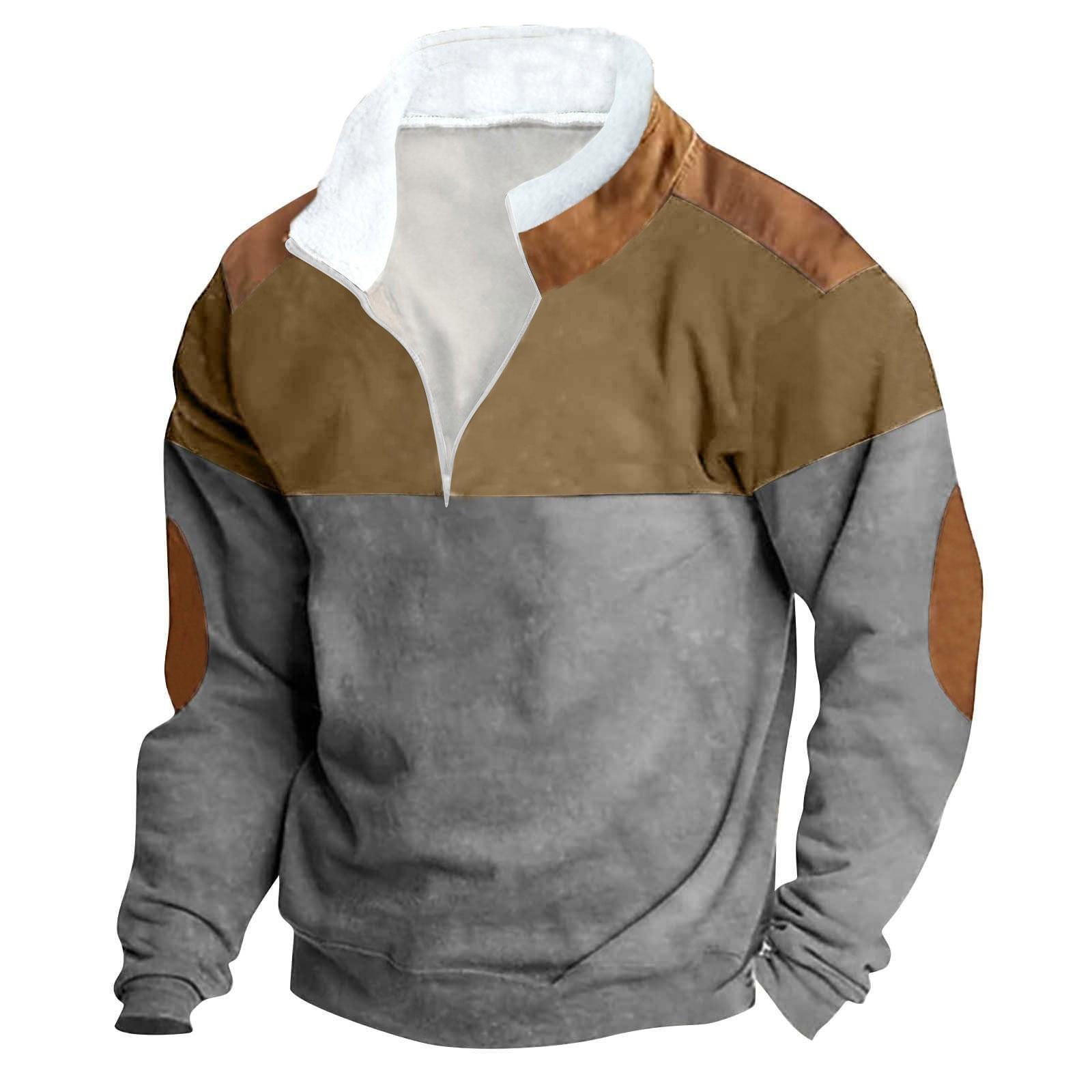 AnuYalue Big and Tall Sweatshirts For Men Quarter Zip Pullover Shirts ...