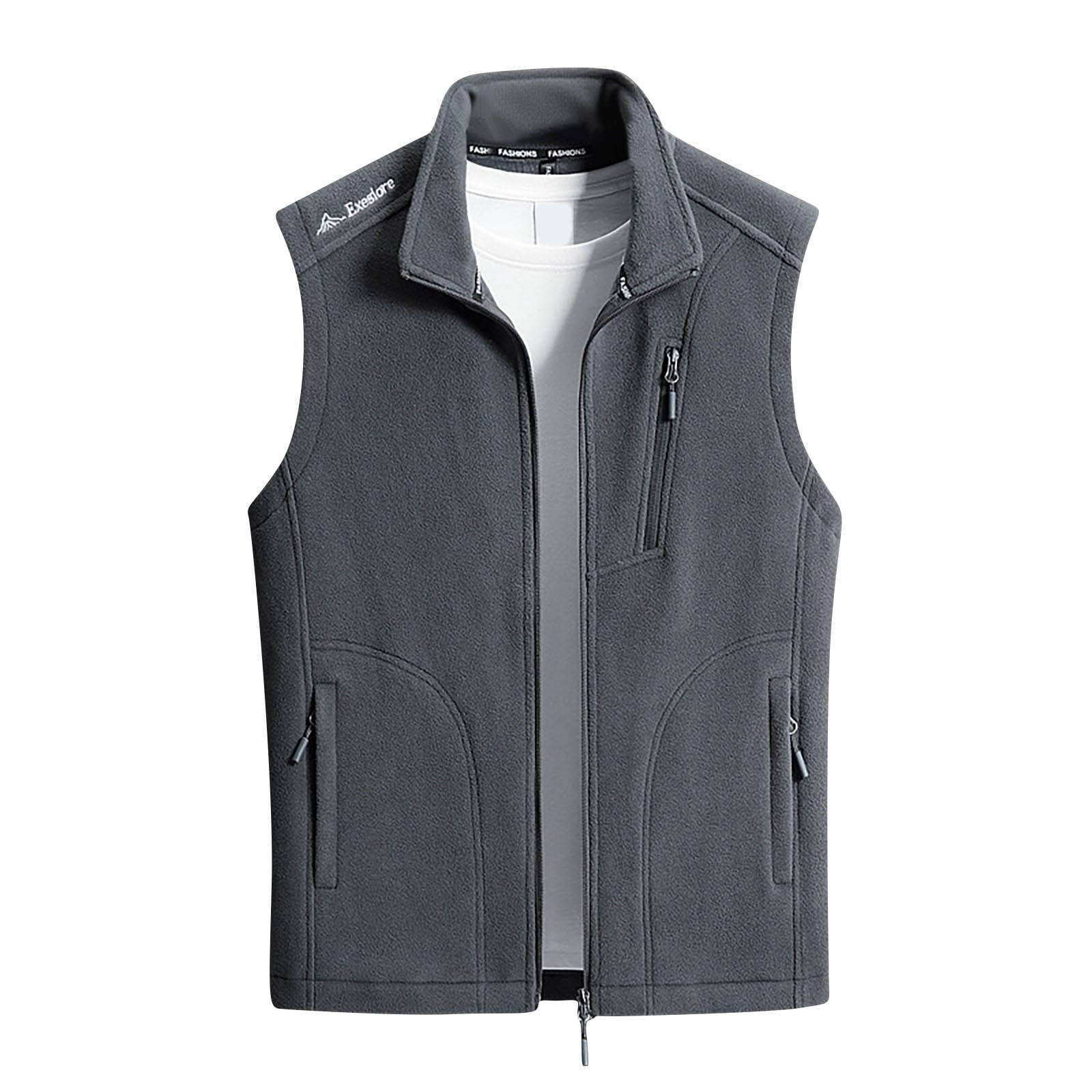 AnuYalue Big and Tall Vests for Men Lightweight Full Zip Softshell Vest ...