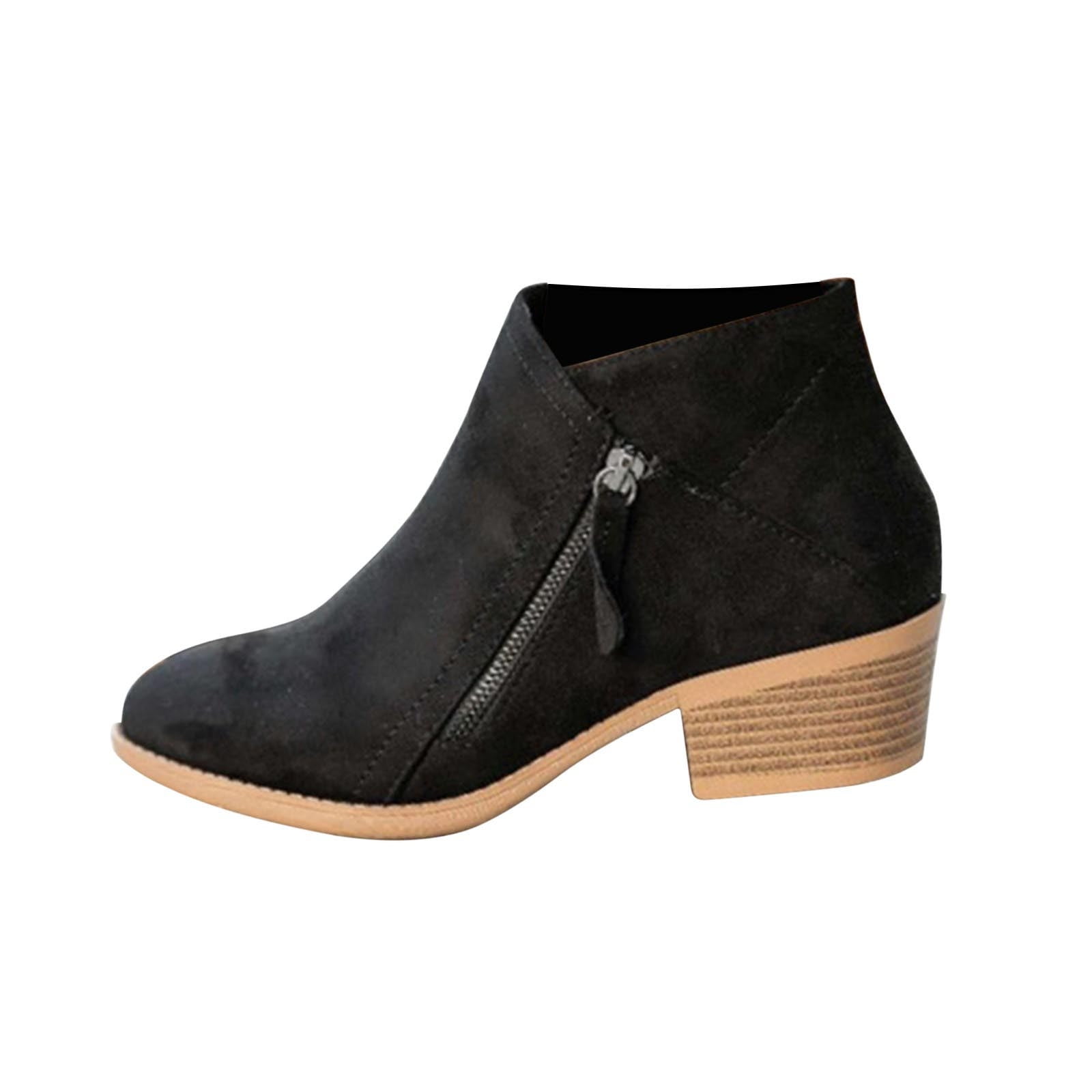 AnuYalue Boots on Clearance 2025 Women's Western Ankle Boot V Cut Back ...