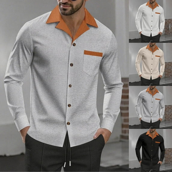 AnuYalue Dress Shirts for Men Lightweight Business Formal Shirt Button ...