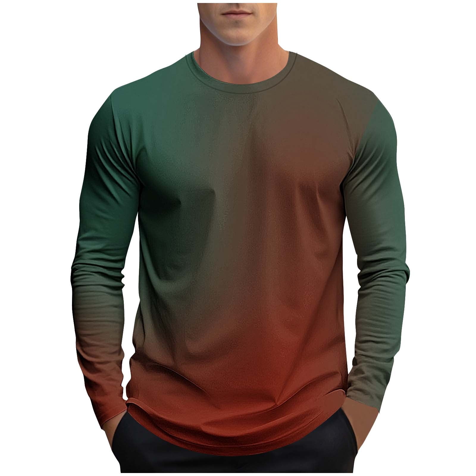AnuYalue Gradient Color Tshirt for Men Big and Tall Crew Neck T-Shirt ...